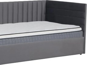 Postel MEVIA 90x200, šedá Velvet látka Kondela 0000408416