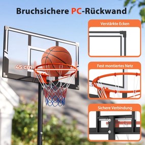 Costway Přenosný basketbalový koš Výškově nastavitelný basketbalový brankový