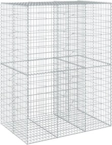 Gabionový koš s víkem 150 x 100 x 200 cm pozinkované železo 3295226