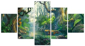 Obraz - Ilustrace tropického lesu (125x70 cm)