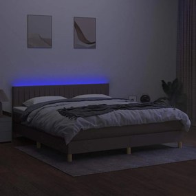 Box spring postel s matrací a LED taupe 180x200 cm textil 3133897