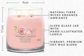 Yankee Candle vonná svíčka Signature ve skle střední Fresh Cut Roses 368g