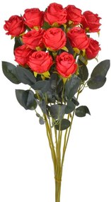 Kytice umělých růží 5 cm x 54 cm 12 ks - červená