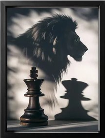 Královský tah - obraz - Síla lva a strategie šachu 26 - 50 x 70 cm - 649 Kč