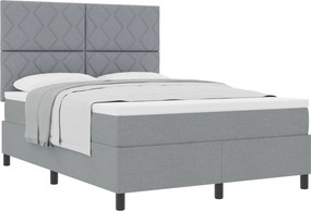 Postel s boxspringem s čelo Světle šedá 160 x 200 cm textil 3339476