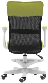 Dětská židle Neoseat MONKEY WHITE s podnoží — látka, bílá / zelená