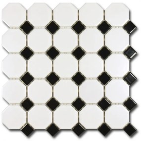 El Casa Mozaika keramická El Casa Octagon Black And White 29,5 x 29,5 cm - 147835