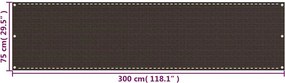 Balkonová zástěna hnědá 75 x 300 cm HDPE 311040
