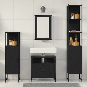 Sada koupelnového nábytku 4 ks Černý dub 33 x 33 x 185,5 cm 3334427