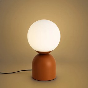 Stolní lampa Hotelový šik oranžová s opálovým sklem - Pallon Trend