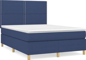 Box spring postel s matrací modrá 140x200 cm textil 3142263