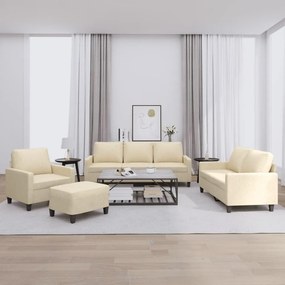 4dílná sedací souprava s poduškami krémová textil 3201438