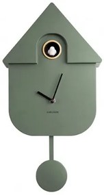 Hodiny nástěnné kukačky CUCKOO, Karlsson, tmavě zelené Present time KA5768GR