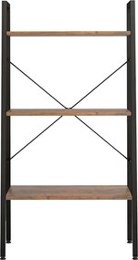 3patrová stojící police tmavě hnědá a černá 56 x 35 x 108 cm 336362