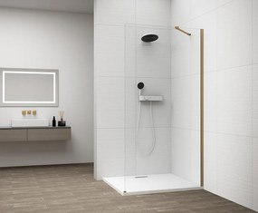 Polysan ESCA GOLD MATT jednodílná sprchová zástěna k instalaci ke stěně, sklo čiré, 1300 mm ES1013-04