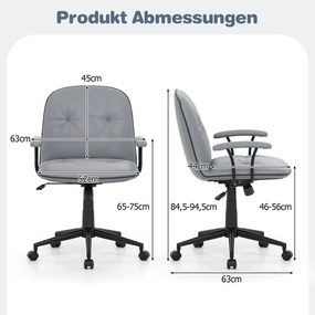 Costway Kancelářská židle ergonomická psací židle z umělé kůže s polstrovanými