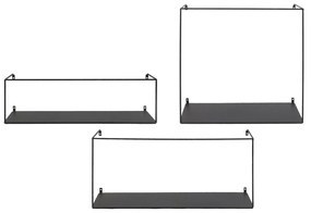 Černé kovové police v sadě 3 ks 40 cm Ulmo – House Nordic