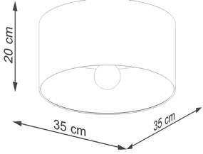 Stropní svítidlo Telesto, 1x bílé textilní stínítko, tmavé dřevo