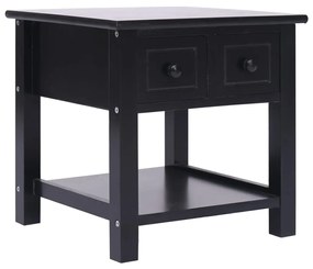 Odkládací stolek černý 40 x 40 x 40 cm dřevo pavlovnie - Default Title