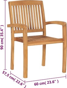 Stohovatelné zahradní židle 8 ks masivní teak 3073209