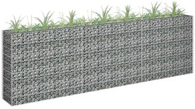 Gabionový vyvýšený záhon pozinkovaná ocel 270 x 30 x 90 cm 145639
