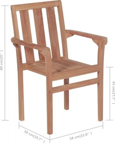 vidaXL Stohovatelné zahradní židle 4 ks masivní teak [3073376]