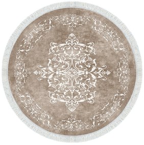 Conceptum Hypnose Kusový koberec Aln400616Bj, Béžová, Bílá Rozměr koberce: 160 cm KRUH