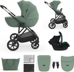 | KINDERKRAFT - Kombinovaný kočárek 3v1 PRIME 3 Dark Green | KSPRIM03GRE3000