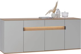 XXXLutz ŠIROKÁ KOMODA, sukový dub, barvy dubu, světle šedá, 205,6/80/42 cm Dieter Knoll - Šuplíkové komody - 001770000710