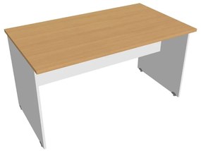 Stůl jednací rovný 140 cm - Hobis Gate GJ 1400 Dekor stolové desky: buk, Dekor lamino podnože: bílá