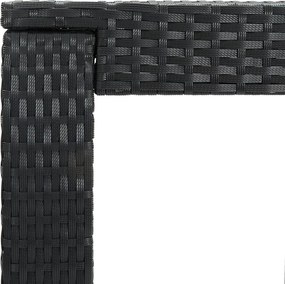 3dílný zahradní barový set s poduškami černý polyratan 3261448