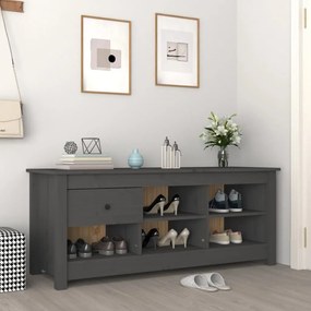 vidaXL Botník 110 x 38 x 45,5 cm masivní borovice [814594] Barva: Šedá