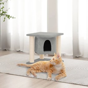 Škrabadlo pro kočky se sisalovými sloupky světle šedé 37 cm 171655