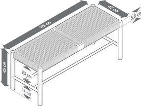Tchibo - Lavice s výpletem - barva: béžová