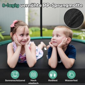 Costway Trampolína Ø244 cm se žebříkem a ochrannou sítí kulatá zahradní