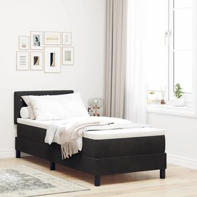 Postel s boxspringem s matrací s čelo Černá 80 x 200 cm samet 3339070