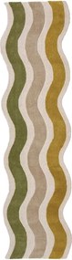 Zelený/v přírodní barvě ručně tkaný vlněný běhoun 80x300 cm Cascade Wool – Flair Rugs