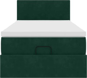 Osmanský rám postele s matrací tmavě zelené 100x200cm samet 3312533
