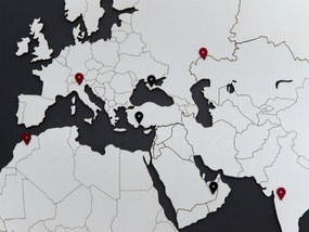 Dřevěná mapa světa HDF Minimalist Černá / 280 x 170 cm
