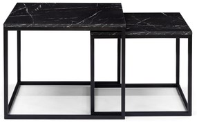 GAB Konferenční stolky VEROLA, 65/55 cm Barva dřeva: Černá Mramor