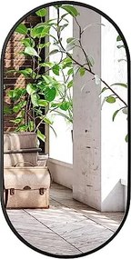 TRENDIE Oválné zrcadlo LOFT 80 × 40 cm černé