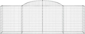 vidaXL Klenuté gabionové koše 4 ks 300x50x100/120cm pozinkované železo [3146703]