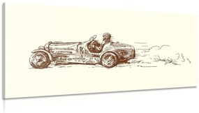 Obraz retro závodní auto - 120x60 cm
