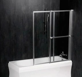 Polysan Polysan, OLBIA pneumatická vanová zástěna 1230mm, stříbrný rám, čiré sklo, 30317