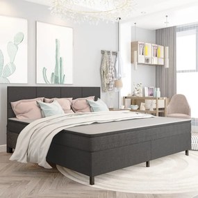 Postel boxspring tmavě šedá textil 200 x 200 cm 3054801