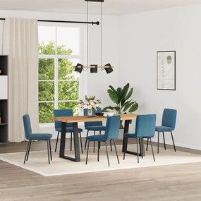 Jídelní židle 6 ks modré samet 3315624