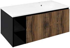Sapho Sapho, LOREA skříňka s umyvadlem 101x46x51, 5cm (20+80 cm), pravá, dub collingwood/černá matná, LE080-1935-R-03