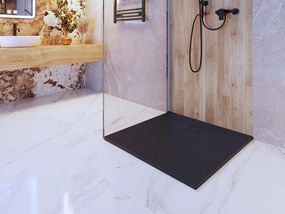 Erga Oldaf, SMC čtvercová sprchová vanička 90 x 90 cm, černá matná, ERG-GMA-OL-9090BK