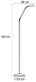 Moderní stojací lampa bronzová vč. LED 3-stupňové stmívatelné dobíjecí - Waldorf