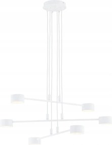 Závěsná lampa minimalistická bílá 70 cm do jídelny obývacího pokoje 6 bodů Emibig